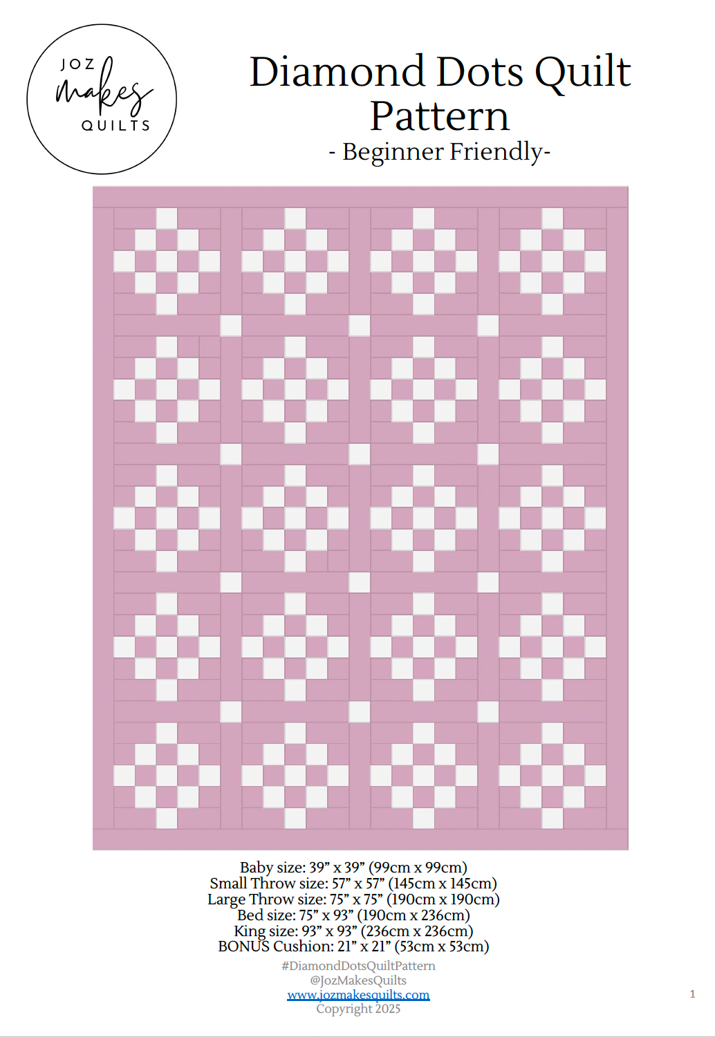 Diamond Dots Quilt Pattern – Joz Makes Quilts